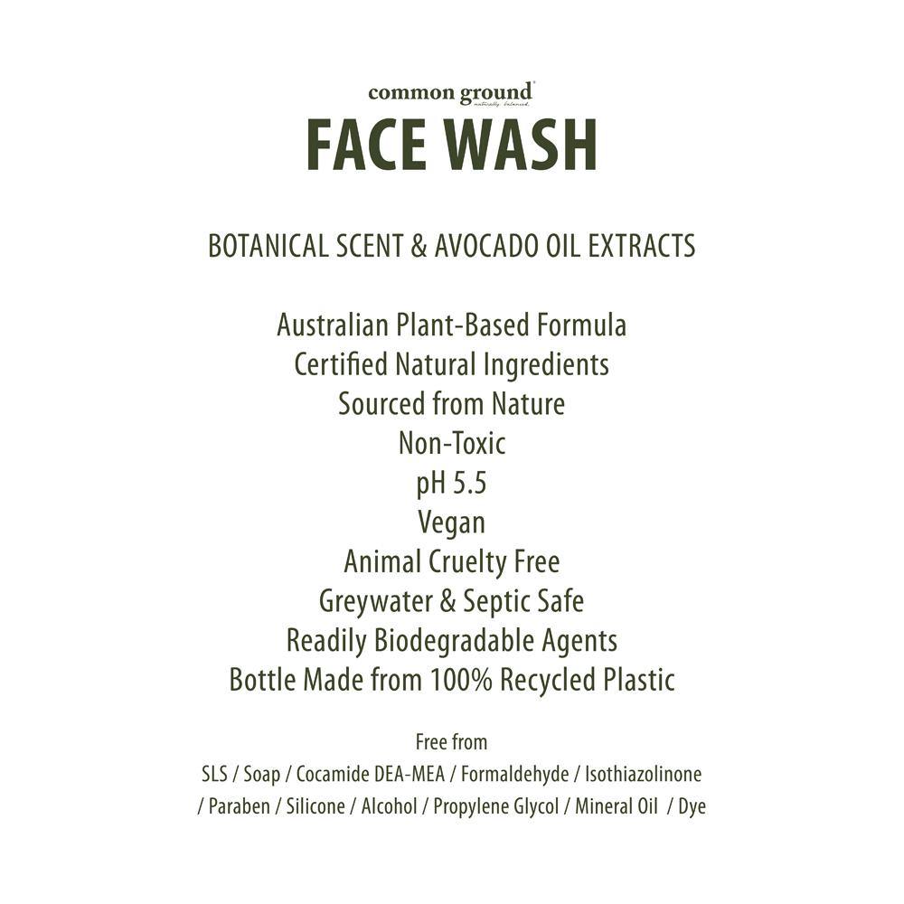 Common Ground Organic Face Wash: Vegan, Plant-Based Facial Cleanser ...
